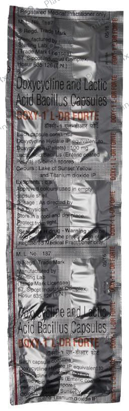Doxy 1 L Dr Forte 100mg/5B Capsule 10s | Uses, Price & Substitutes