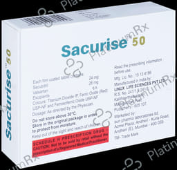 Sacurise 50 24/26mg Tablet 14s | Uses, Price & Substitutes