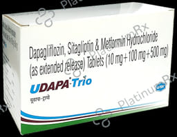 Udapa Trio 10/500/100mg Tablet ER 10s | Uses, Price & Substitutes