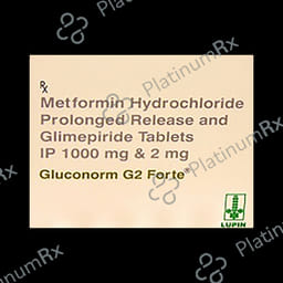 Gluconorm G2 Forte 2/1000mg Tablet PR 10s | Uses, Price & Substitutes