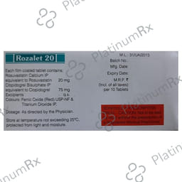 Rozalet 20/75mg Tablet 10s | Uses, Price & Substitutes