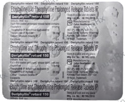 Deriphyllin Retard 150mg Tablet PR 30s | Uses, Price & Substitutes